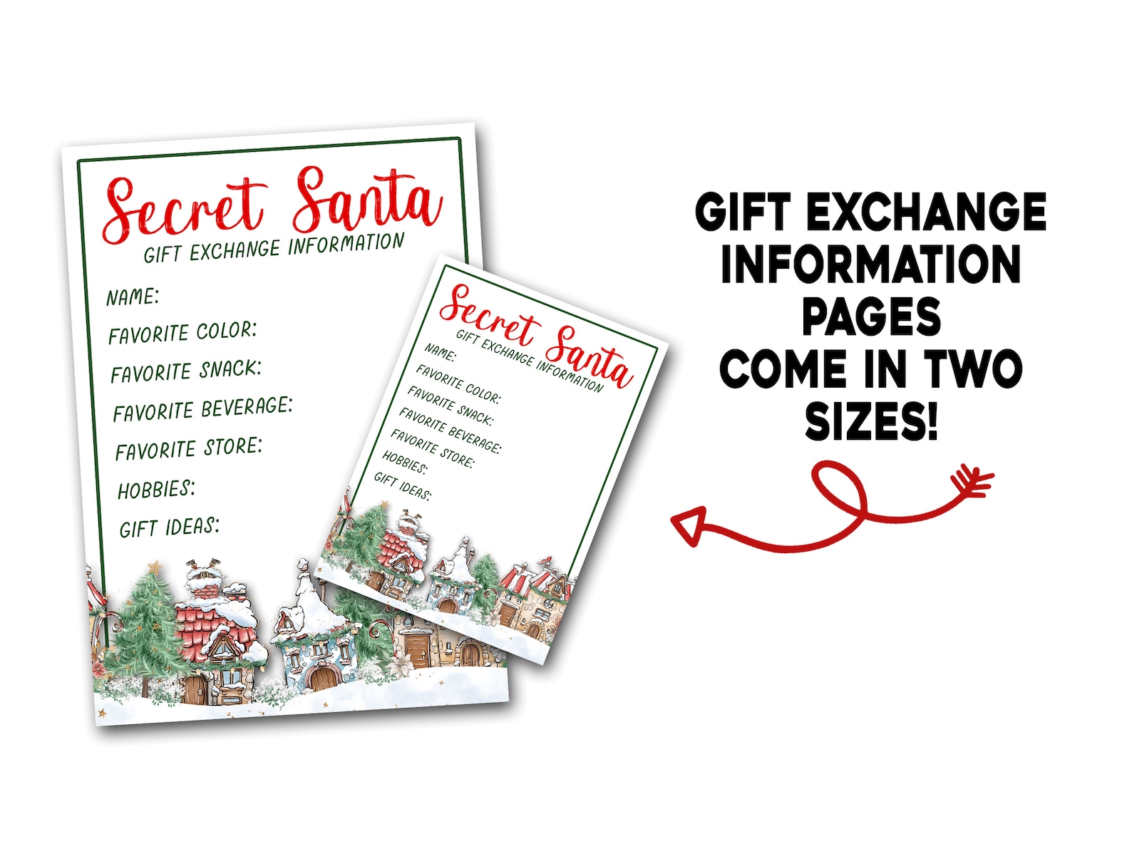 Secret Santa Gift Exchange Kit Printable Christmas Secret - Etsy