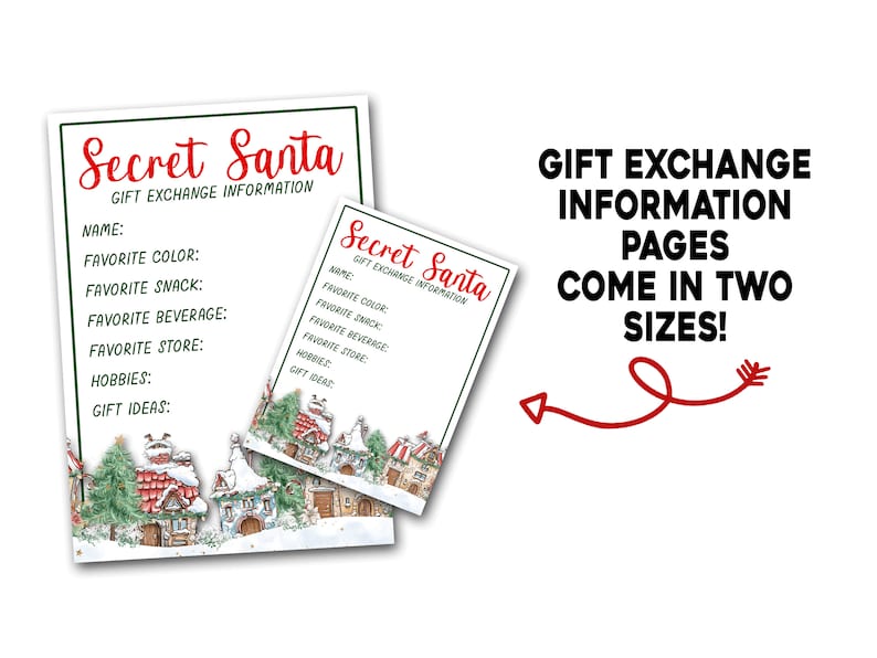 Secret Santa Gift Exchange Kit Printable Christmas Secret - Etsy