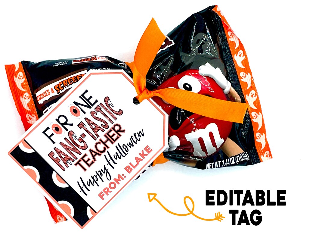 Halloween Treat Tag, Fangtastic, Non-candy Halloween, Printable ...