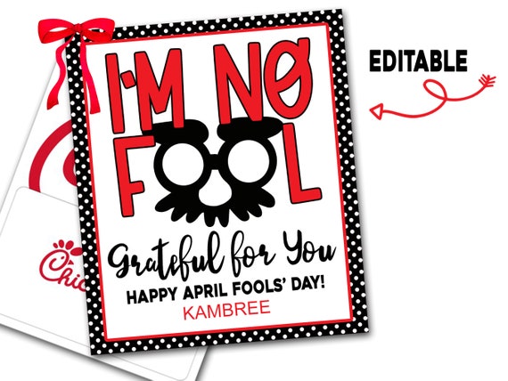April Fools' Gift Tags I'm No Fool Grateful for You - Etsy