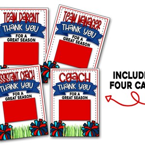 Cheer Coach Thank You Gift Card Holder, Thank You Card, Cheer Printable ...