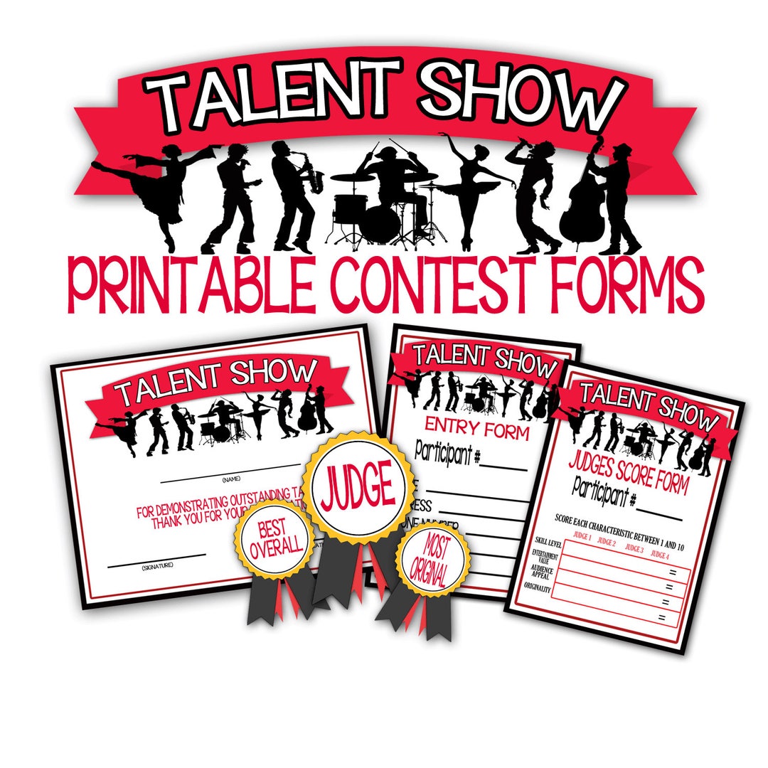 Talent Show Printable Contest Forms, Talent Show Participation Awards ...