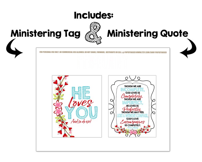 Valentines Ministering Gift February Ministering Card | Etsy