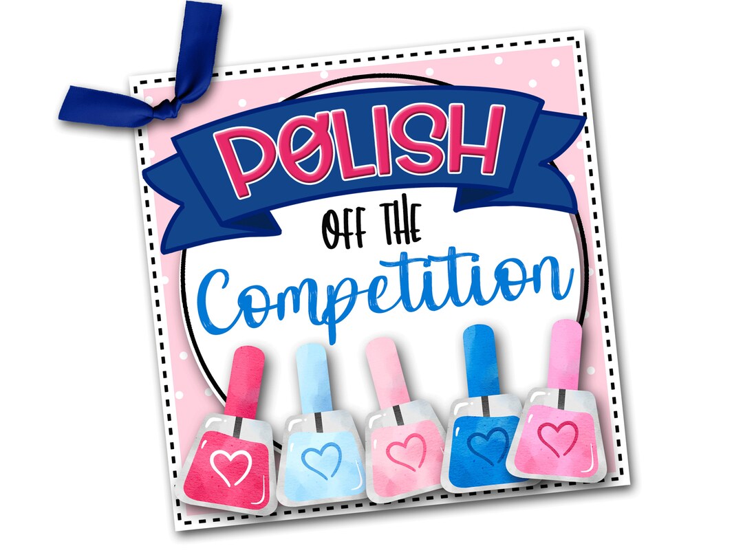 Cheerleading Good Luck Favor Tags, Polish off the Competition Cheer ...