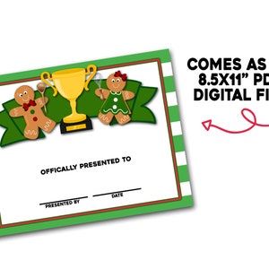 Christmas Cookie Award Certificates, Christmas Cookie Certificates ...