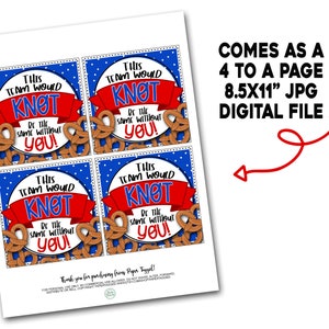 Team Treat Tag, Pretzel Treat Tags, Gift Tag for Pretzels, Game Day ...