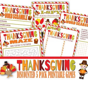 Thanksgiving Printable Games, Class Thanksgiving Party, Class Party ...