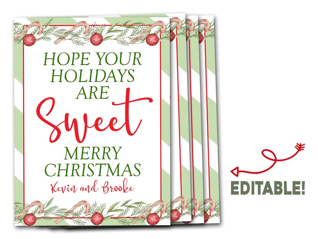 Christmas Treat Gift Tag, Holiday Gift Tag, Holiday Treat Tag, Easy ...