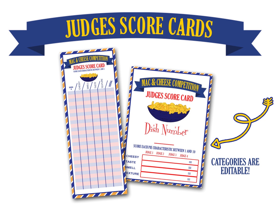 Mac and Cheese Competition Printable Forms, Macaroni and Cheese Forms ...