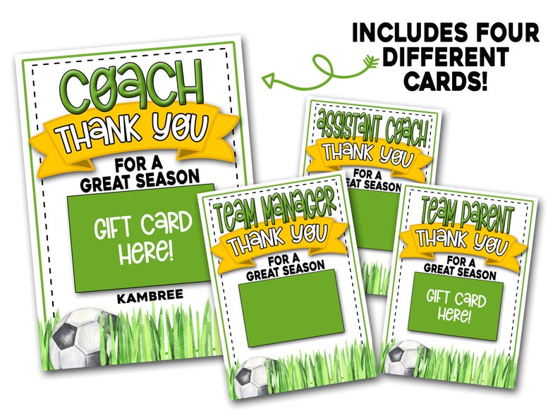 Soccer Coach Thank You Gift Card Holder Soccer Thank You - Etsy