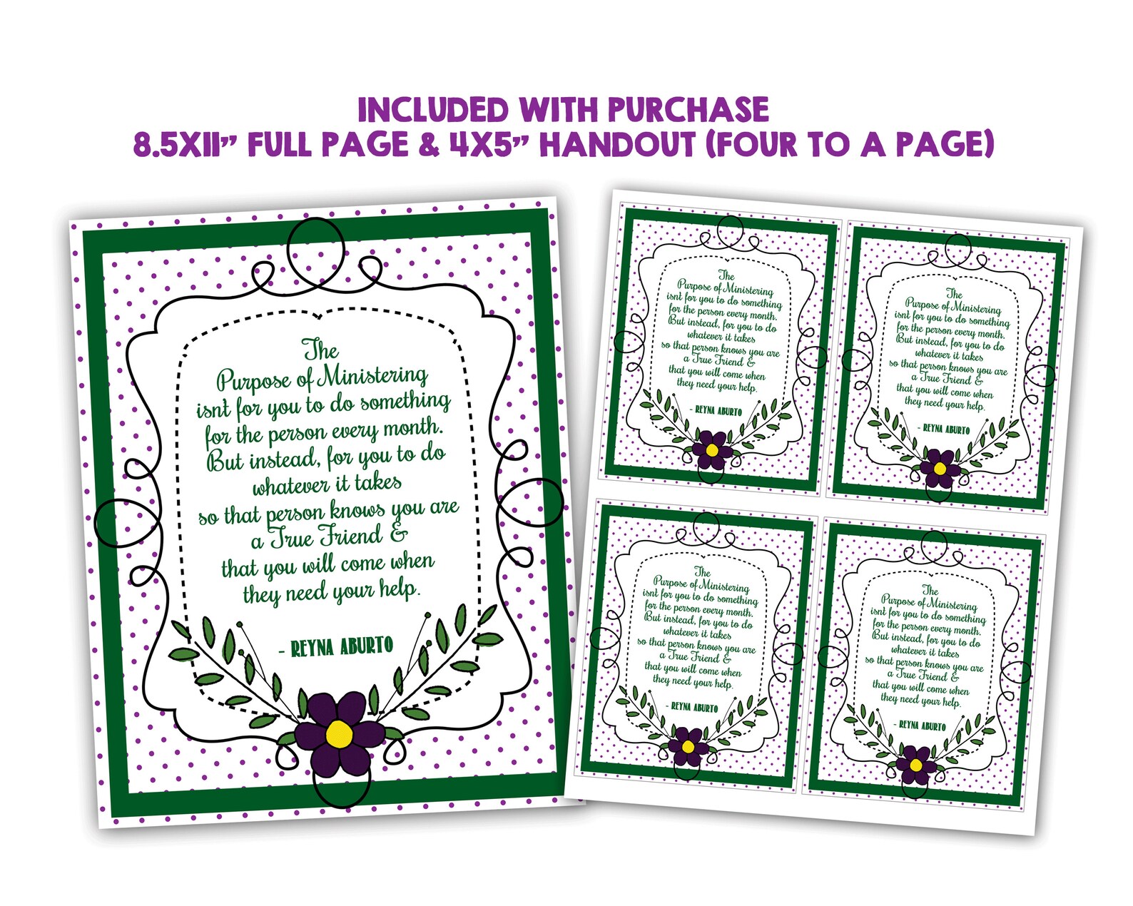 LDS Ministering Handout, Relief Society Handout, Ministering Printables ...