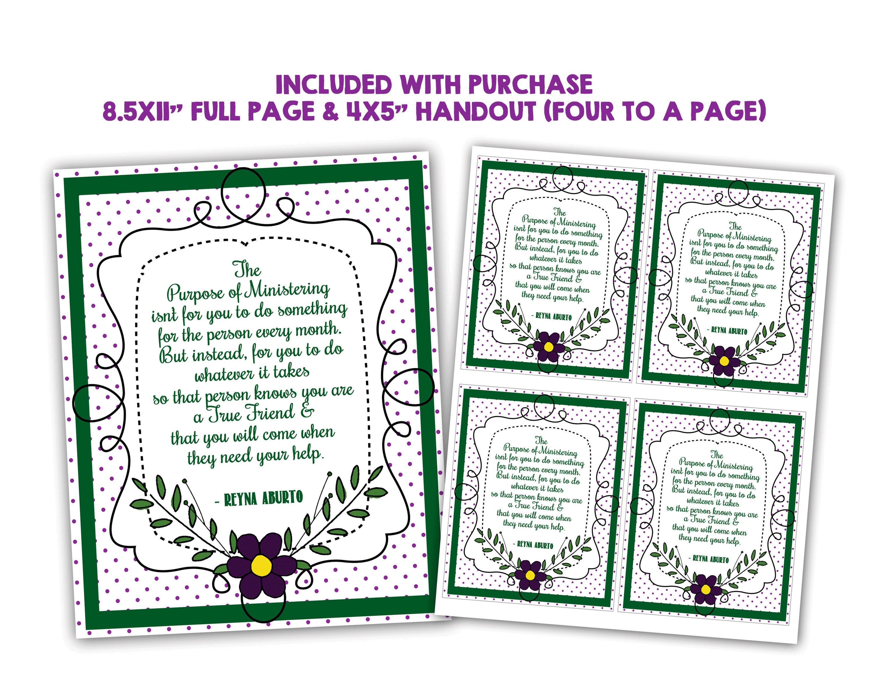 LDS Ministering Handout, Relief Society Handout, Ministering Printables ...