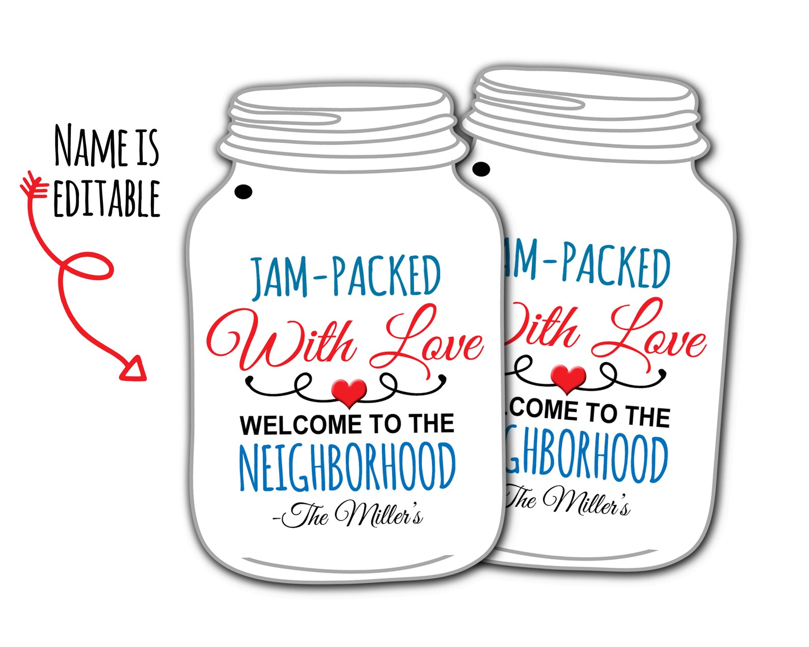New Neighbor Gift Jam Tags Jam Gift Tag Welcome to the - Etsy