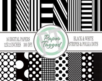 Black and White Digital Paper, Commercial Use - Etsy