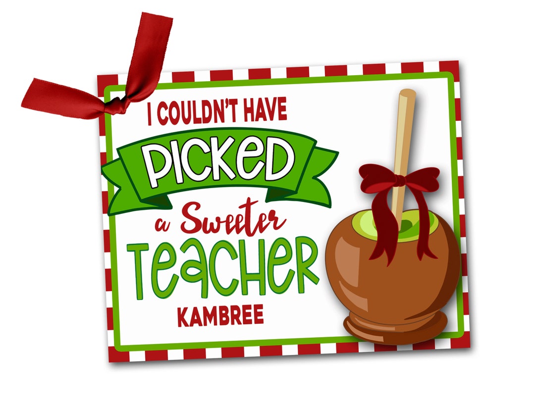 Teacher Gift Card, Caramel Apple Gift Card, Couldn't Have Picked A ...