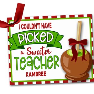 Teacher Gift Card, Caramel Apple Gift Card, Couldn't Have Picked A ...