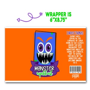 Monster Repellant Wrappers, Mummy Can Wrappers, Monster Go Away Spray ...