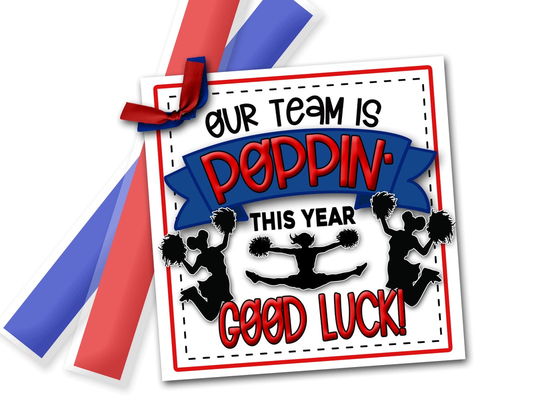 Cheerleading Good Luck Favor Tags, Our Team is Poppin, Cheer Good Luck ...