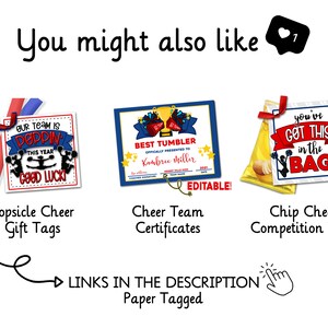 Cheer Coach Thank You Gift Tags, Thank You Card, Cheer Printable, Cheer ...