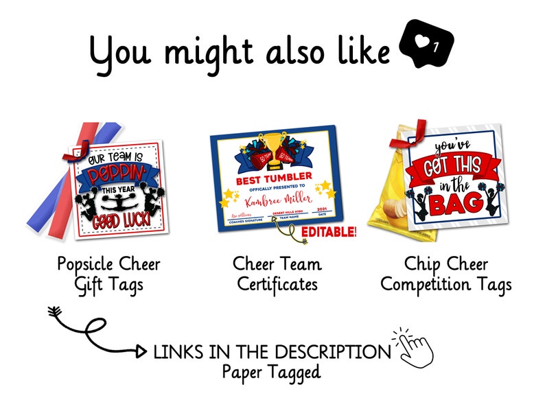 Cheer Coach Thank You Gift Tags, Thank You Card, Cheer Printable, Cheer ...