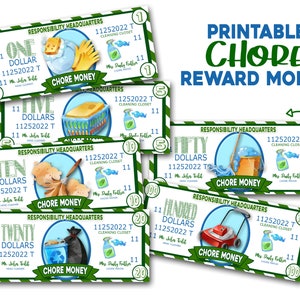 Chore Reward Play Money, Play Money, Chore Reward Fake Money, Printable ...