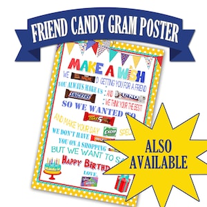 Candy Gram Poster for Dad, Candy Bar Poster, Birthday Gift for Dad ...