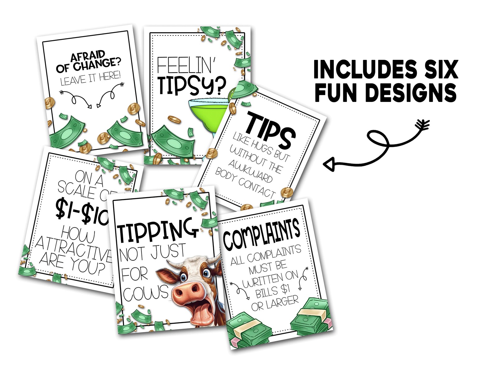 Funny Tip Signs, Printable Tipping Signs, Tipping Signs, Tip Jar Signs ...