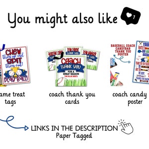 Baseball Treat Tags, Baseball Good Luck Favor Tags, You Rock Make That ...