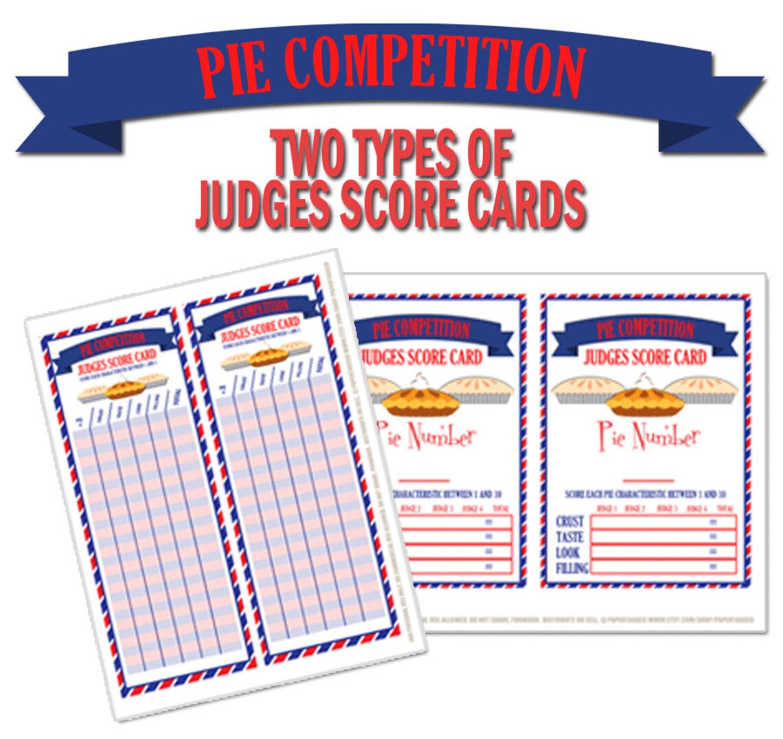 Pie Making Competition Printable Forms Pie Contest Forms | Etsy Canada