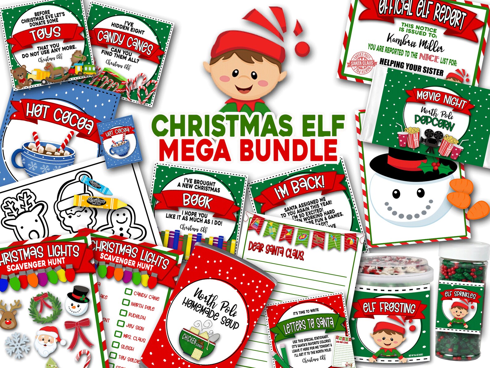 Elf Activities, Printable Elf Notes, Note From Elf, Elf Coloring Pages ...