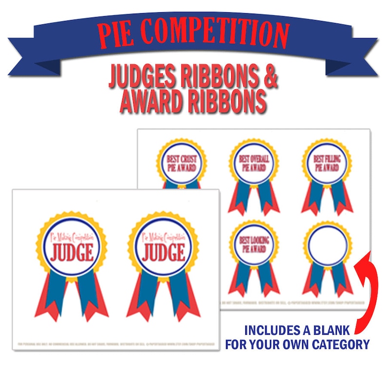 Pie Making Competition Printable Forms Pie Contest Forms - Etsy
