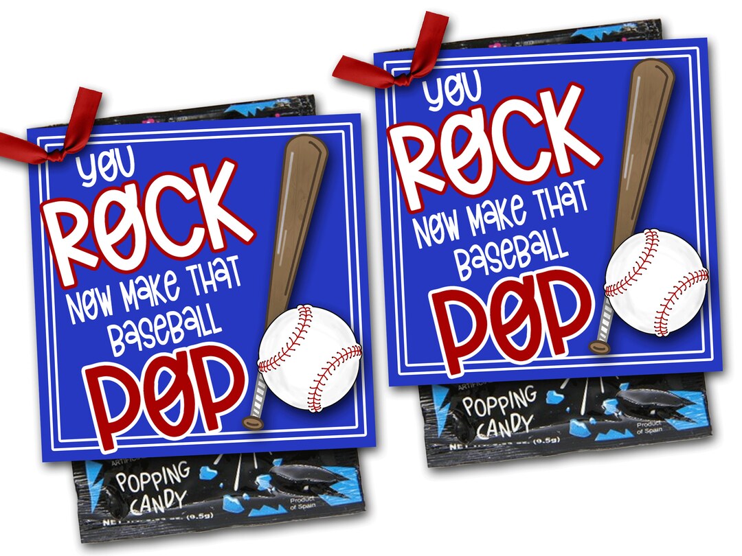 Baseball Treat Tags, Baseball Good Luck Favor Tags, You Rock Make That ...