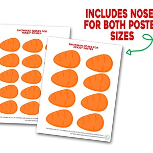 Pin the Nose on the Snowman, Printable, Christmas Class Party Game ...