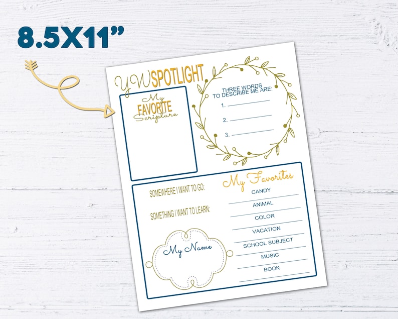 LDS Young Women Spotlight, Printable Instant Download, LDS Young Women ...