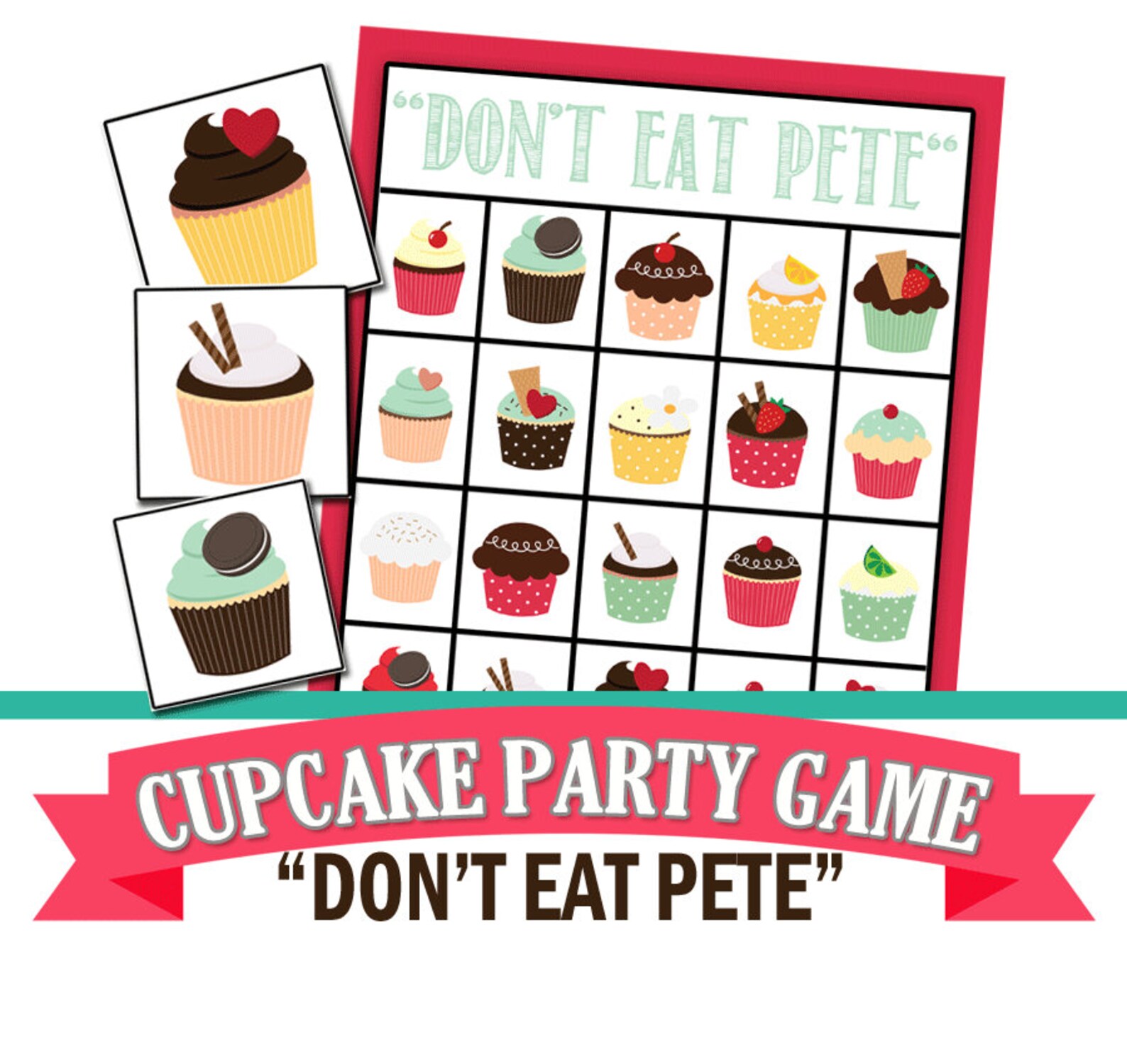 Cupcake Birthday Party Game Don't Eat Pete Cupcake | Etsy