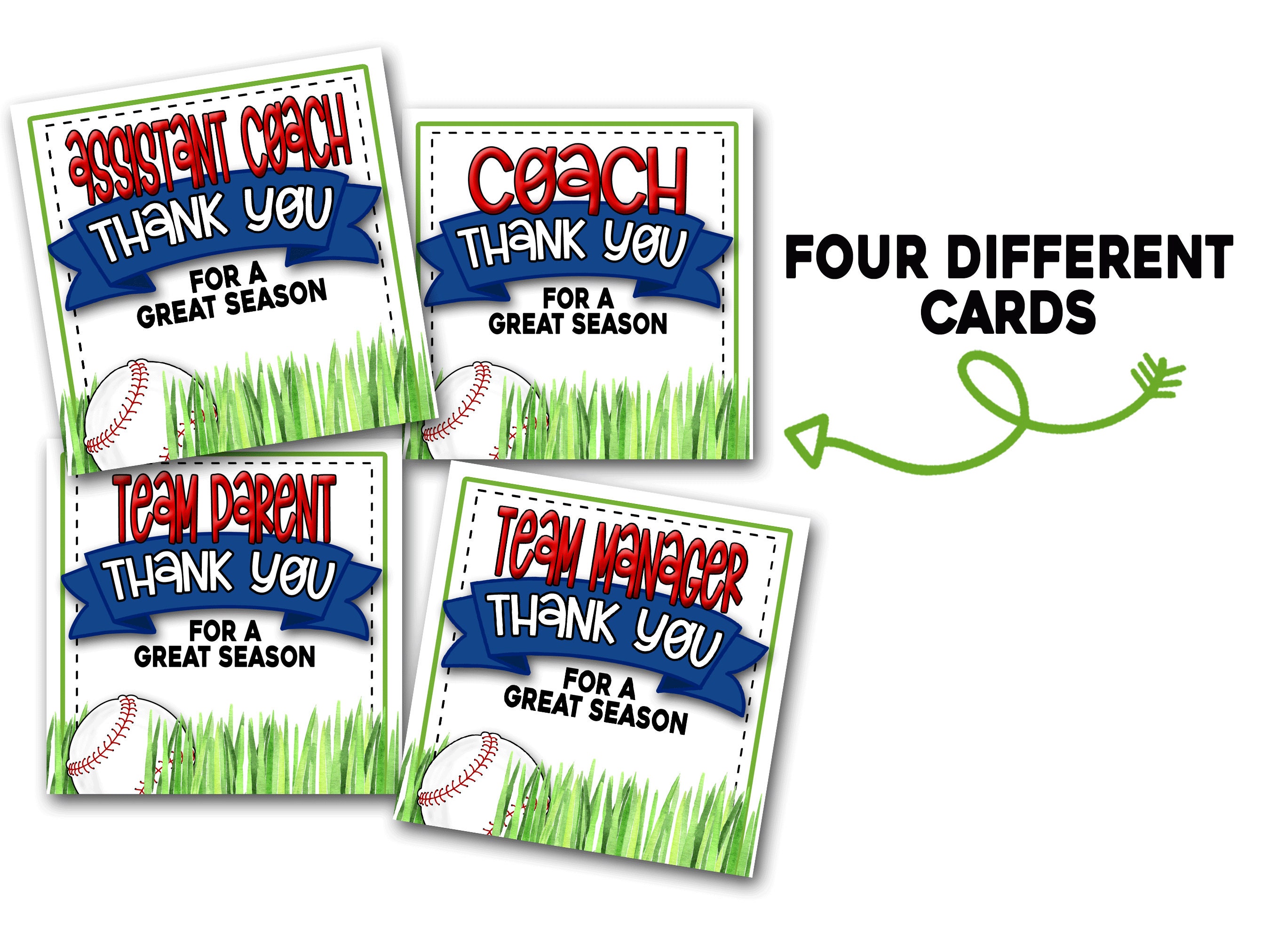 Baseball Coach Thank You Gift Tags, Baseball Thank You Card, Baseball ...