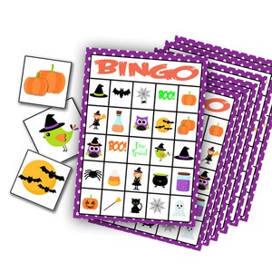 Halloween Bingo Party Game, Halloween Party Printable, Halloween Party ...