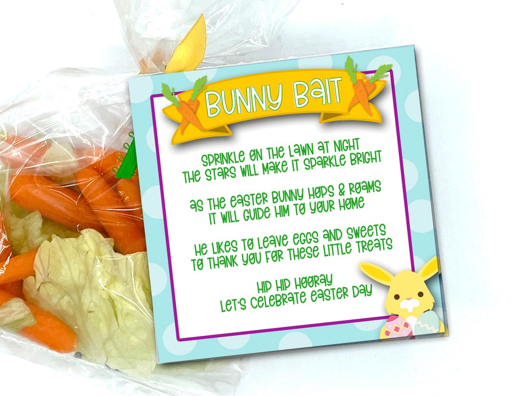 Bunny Bait Tags, Easter Bunny Bait Gift, Easter Activities, Easter ...