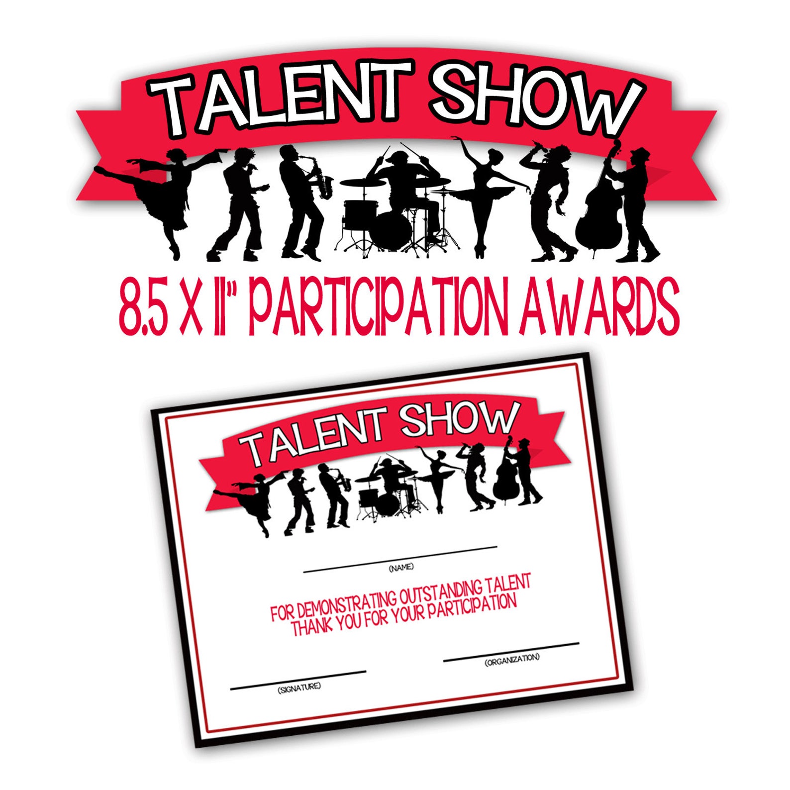 Talent Show Printable Contest Forms Talent Show Participation - Etsy