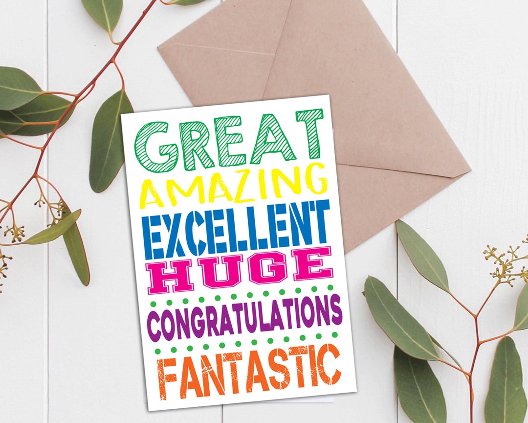 Congratulations Card, Greeting Card, Printable Congratulations Card ...