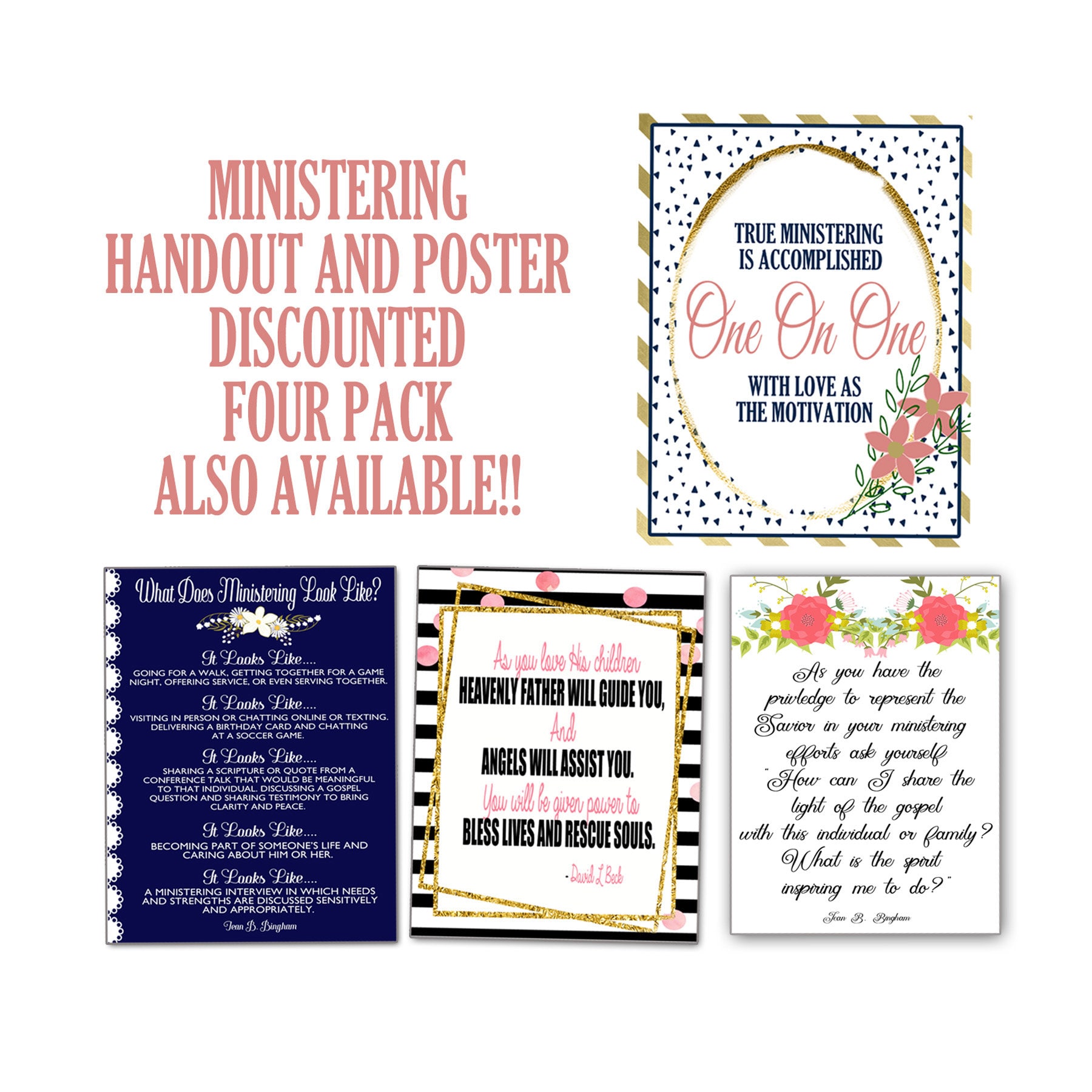 LDS Ministering Handout, Relief Society Handout, Ministering Printables ...