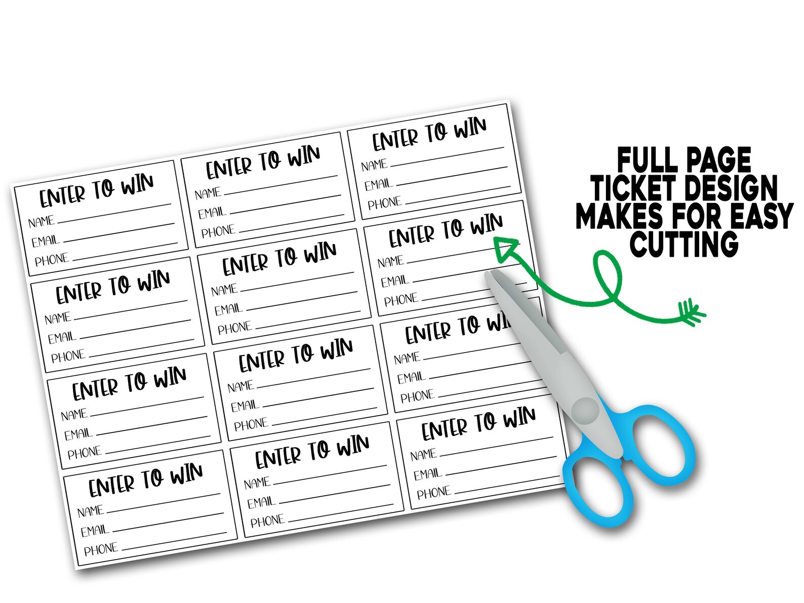 Enter to Win Tickets, Raffle Ticket and Sign Kit, Marketing Giveaway ...