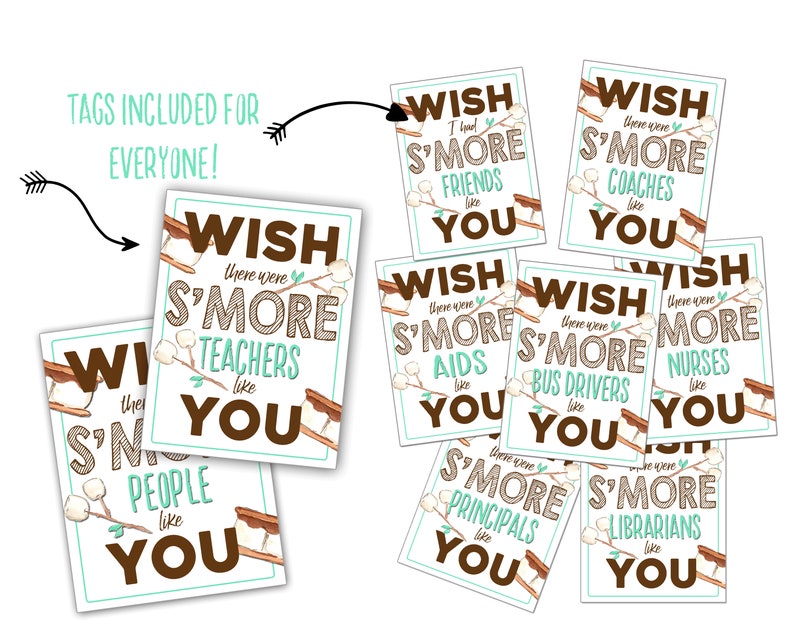 S'more People Like You, Printable Gift Tags, Discounted Set of Nine ...