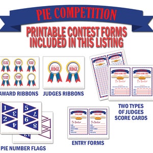 Pie Making Competition Printable Forms, Pie Contest Forms Packet, Pie ...