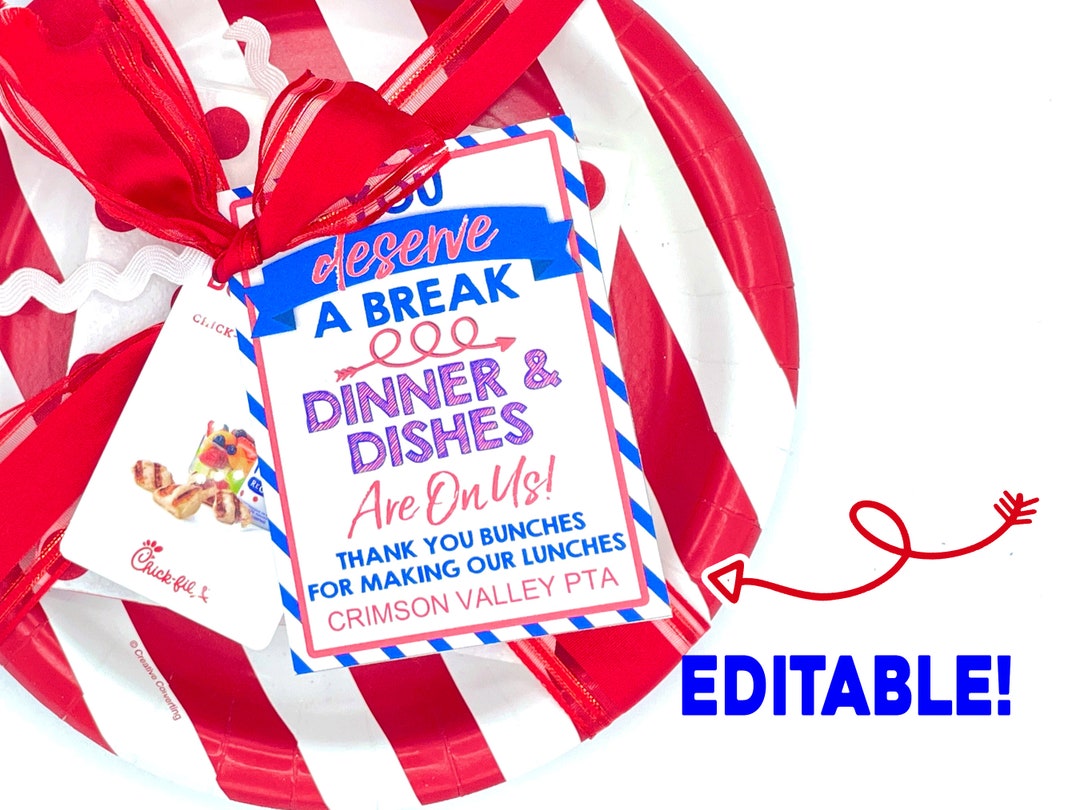 Lunch Worker Gift, Teacher Appreciation, Printable Back to School Gift ...