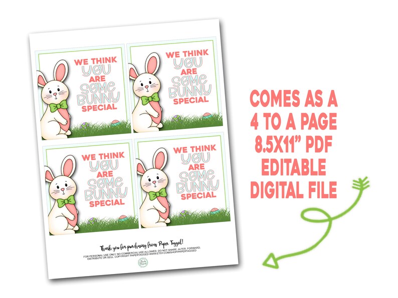 Easter Gift Tag, Some Bunny Special Gift Tag, PTA Easter Gift, LDS ...