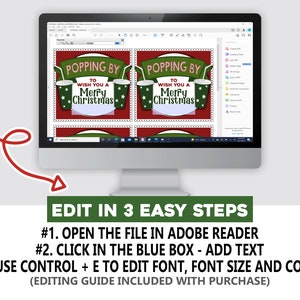 Christmas Neighbor Gift, Popping by Christmas Gift Tag, Holiday Co ...