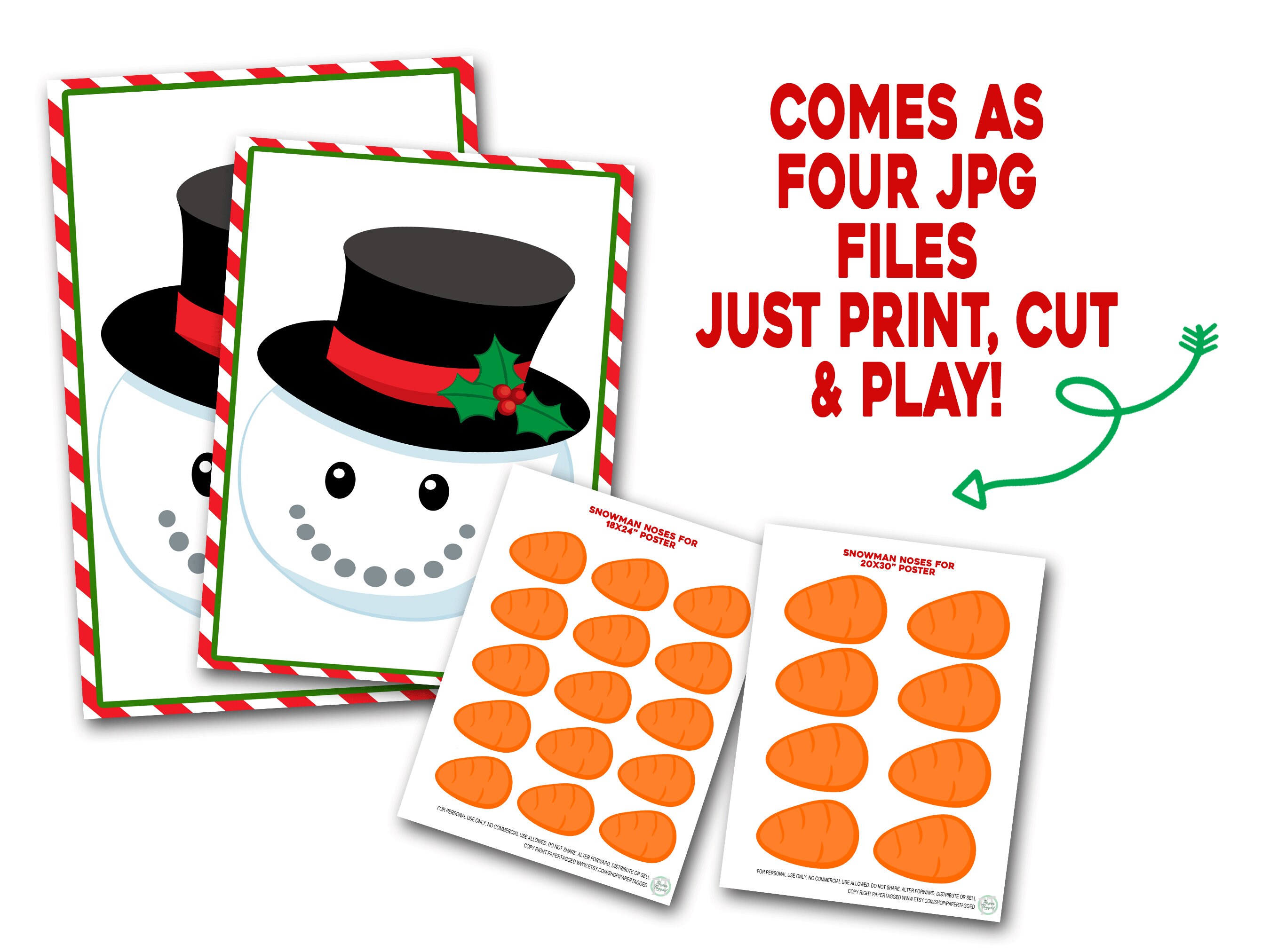Pin the Nose on the Snowman, Printable, Christmas Class Party Game ...
