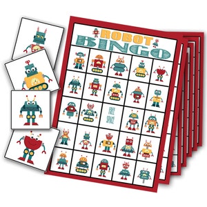 Robot Party Bingo Game, Robot Party, Robot Party Game, Robot Bingo ...