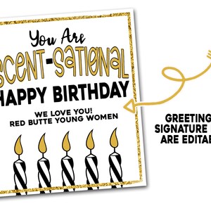 Candle Birthday Gift Tag, Printable Birthday Gift Tags, Gift Tag for ...